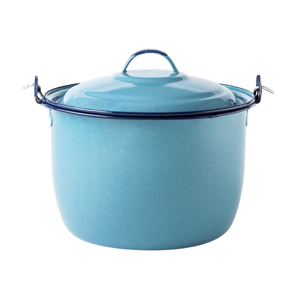 Olla de peltre convexa con asa 24 cm Cinsa con tapa Azul Turquesa ...