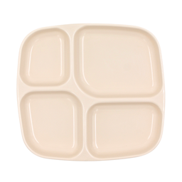 Plato cuadrado 4 divisiones Melamina Beige 26 x 24 cm | sondemesa